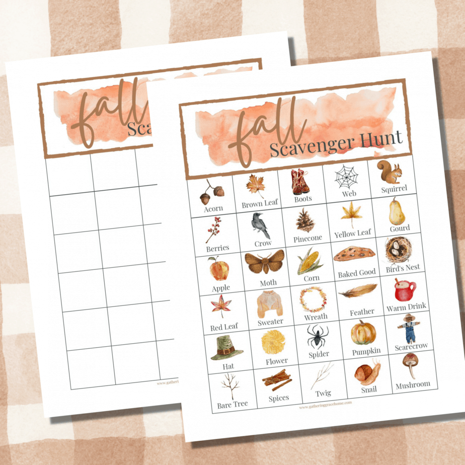 Free Fall Bucket List Printable - Gathering Grace Home