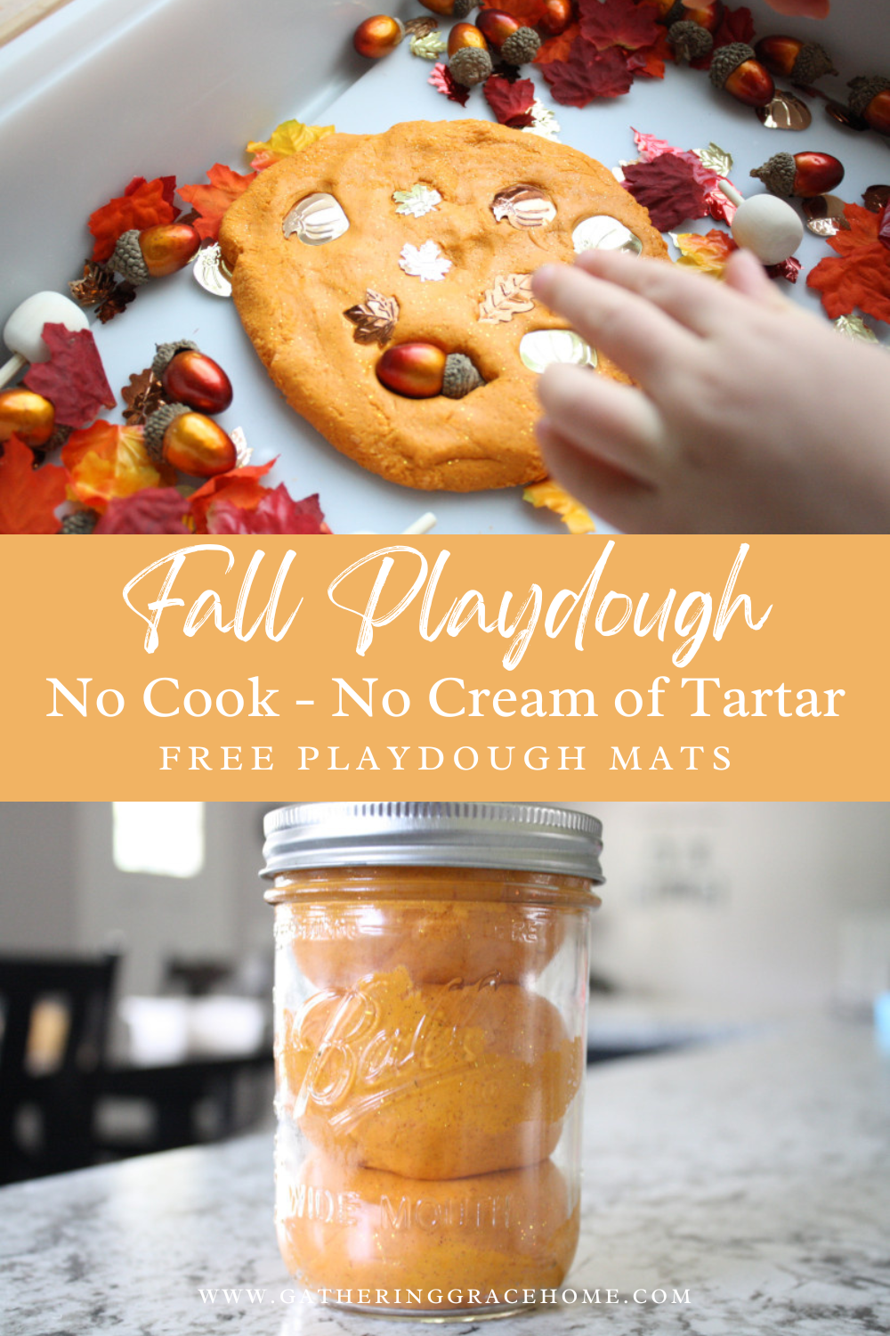 Fall Playdough for Kids (Easy No Cook) - Gathering Grace Home