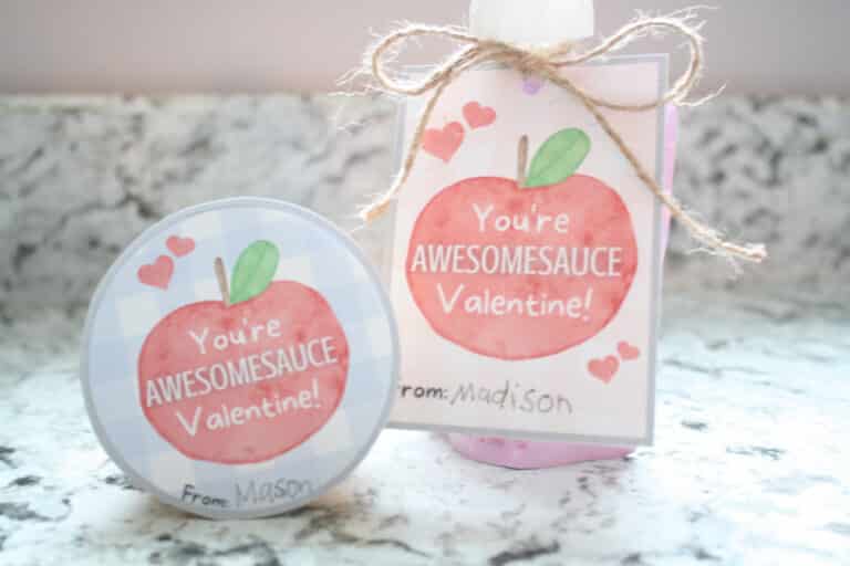 Applesauce Awesome Sauce Valentine Free Printable - Gathering Grace Home